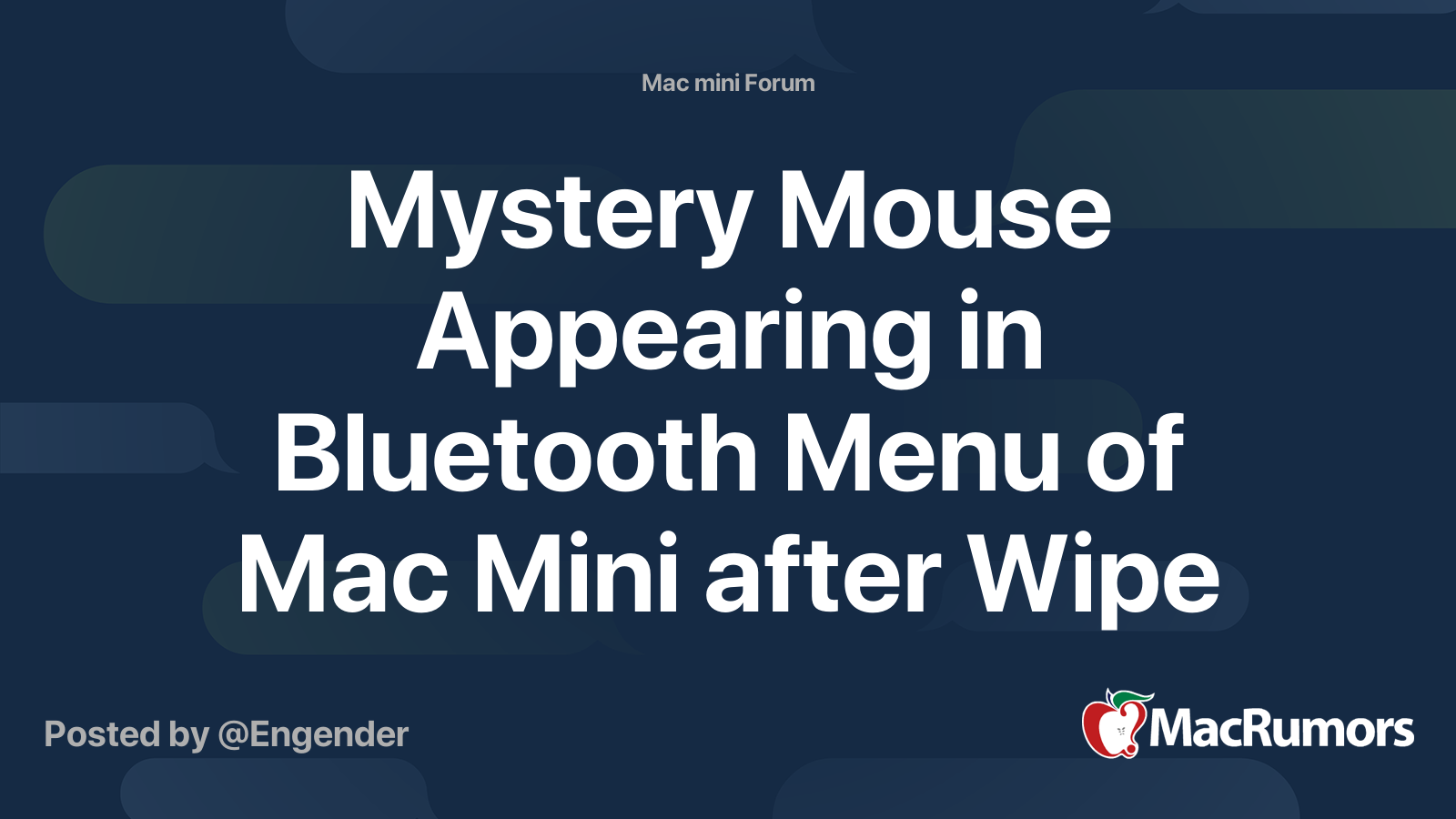 Mystery Mouse Appearing in Bluetooth Menu of Mac Mini after Wipe and Fresh Install | MacRumors ...