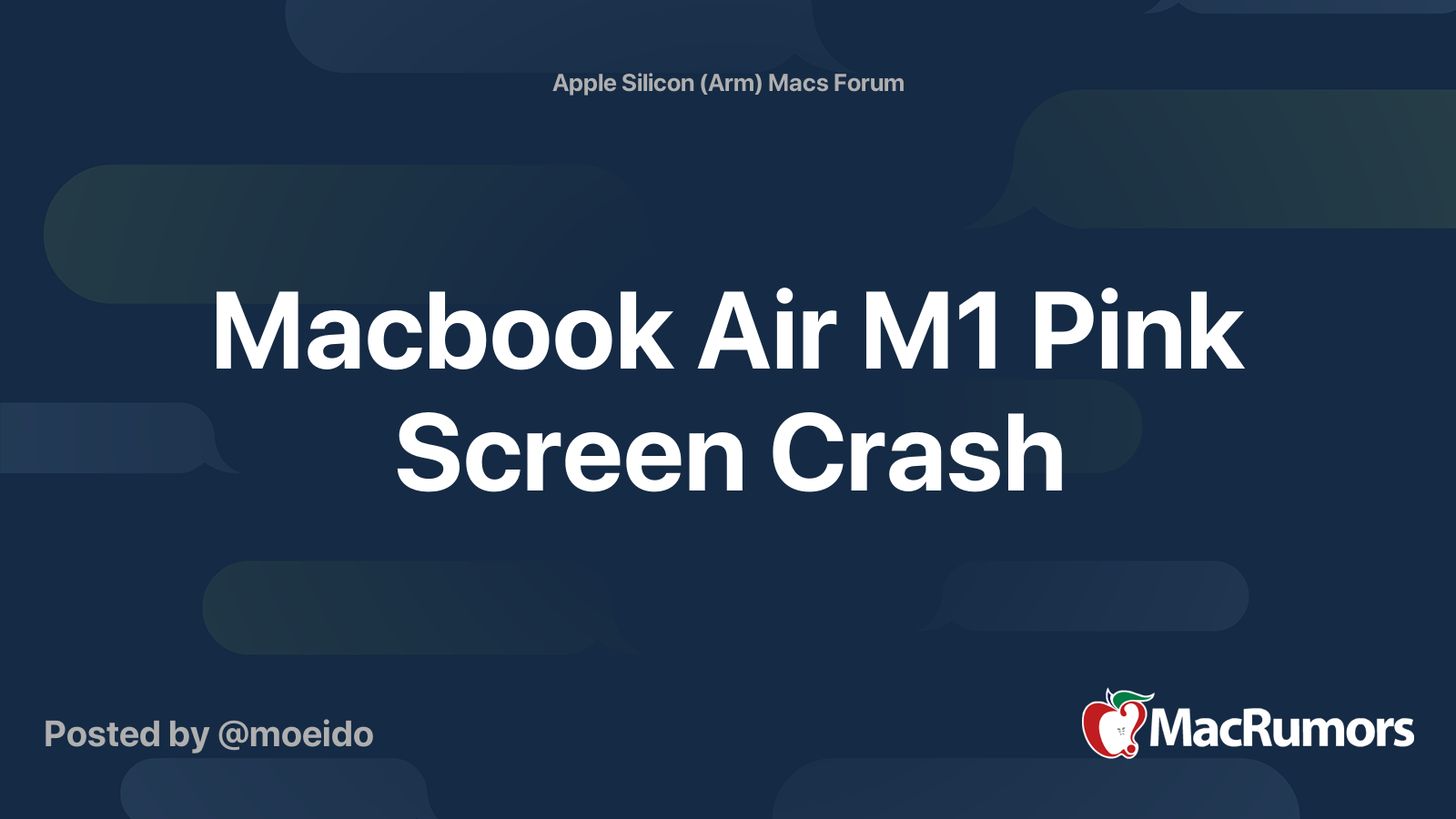 Macbook Air M1 Pink Screen Crash | MacRumors Forums