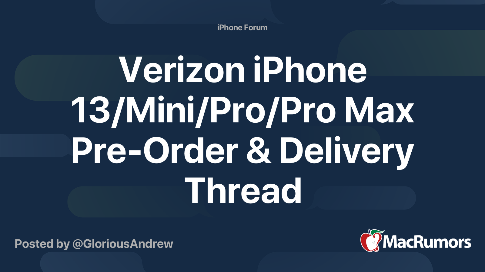 Verizon iPhone 13/Mini/Pro/Pro Max Pre-Order & Delivery Thread ...