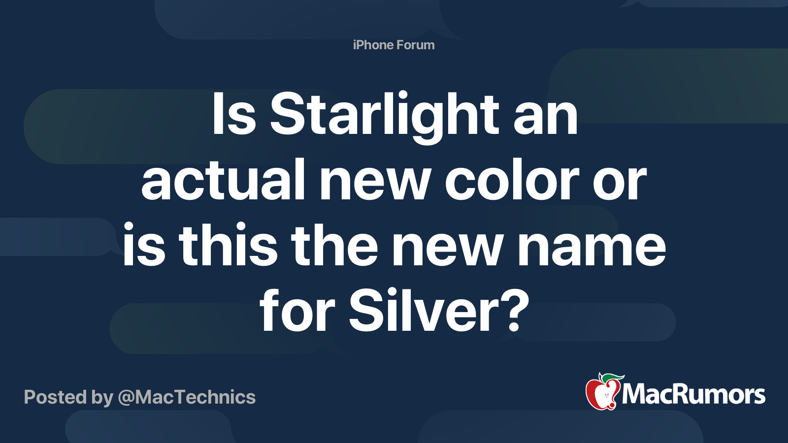 Is Starlight an actual new color or is this the new name for Silver ...