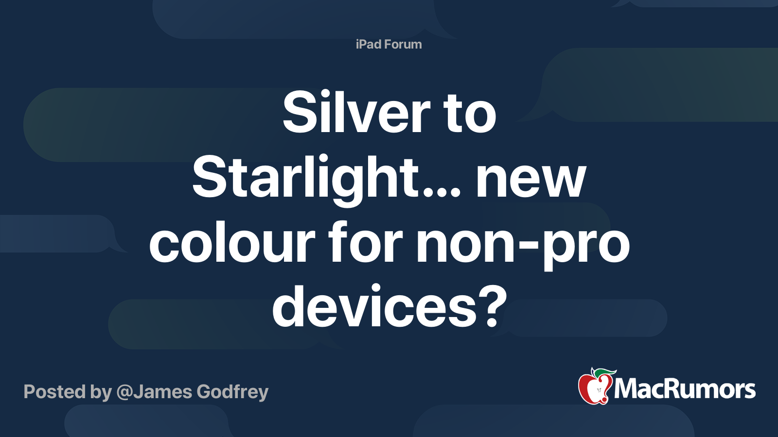 Silver to Starlight… new colour for non-pro devices? | MacRumors Forums