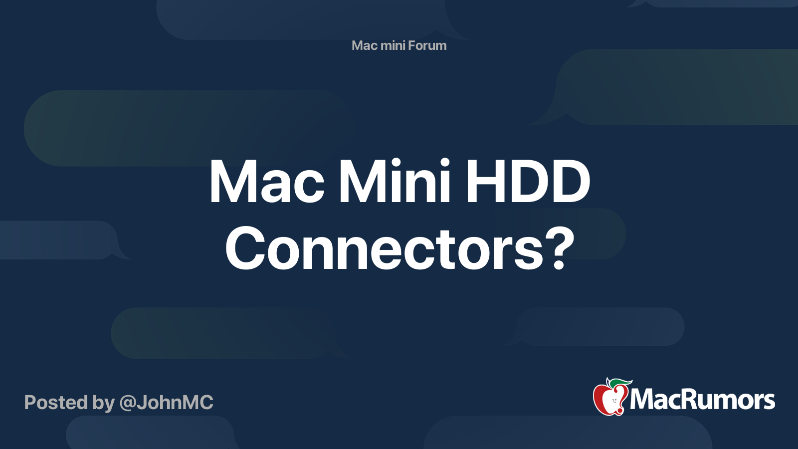Mac Mini HDD Connectors? | MacRumors Forums