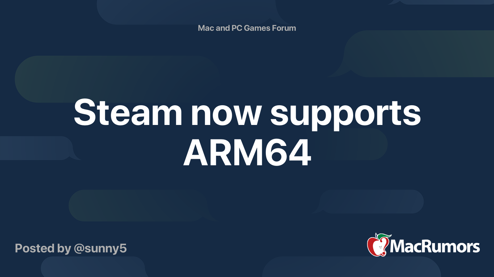 Steam now supports ARM64 | MacRumors Forums