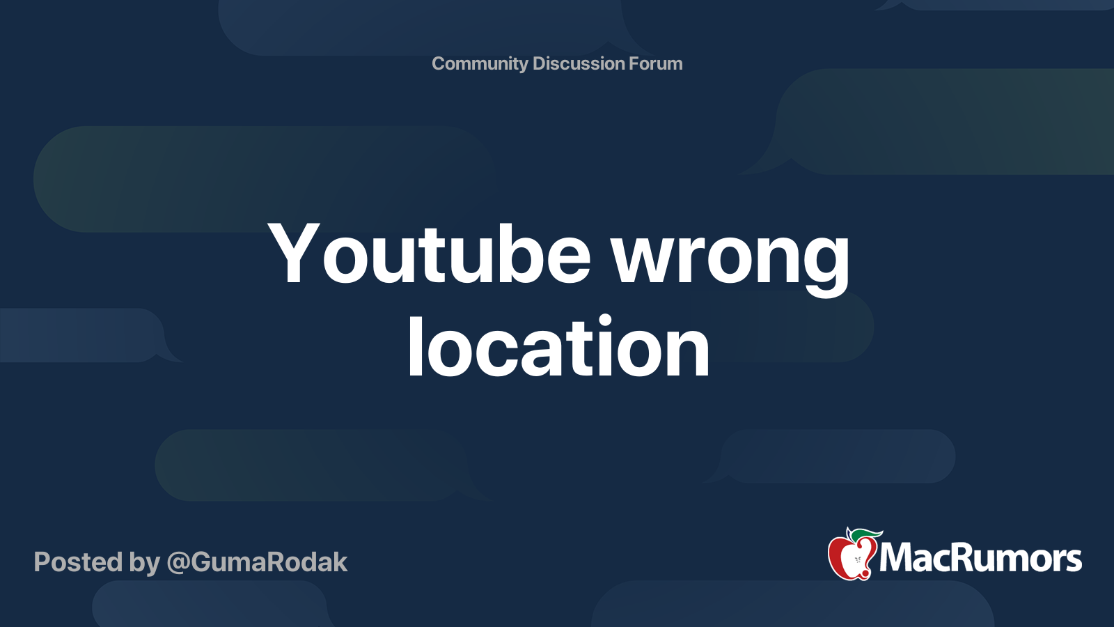 Youtube wrong location | MacRumors Forums