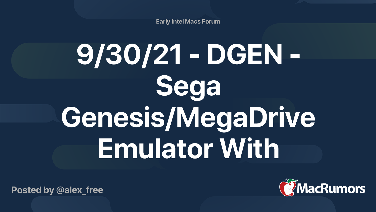 9/30/21 - DGEN - Sega Genesis/MegaDrive Emulator With Pre-configured ...
