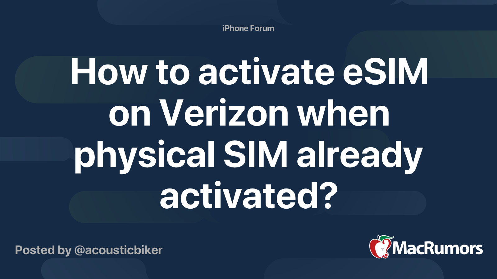 How to activate eSIM on Verizon when physical SIM already activated ...