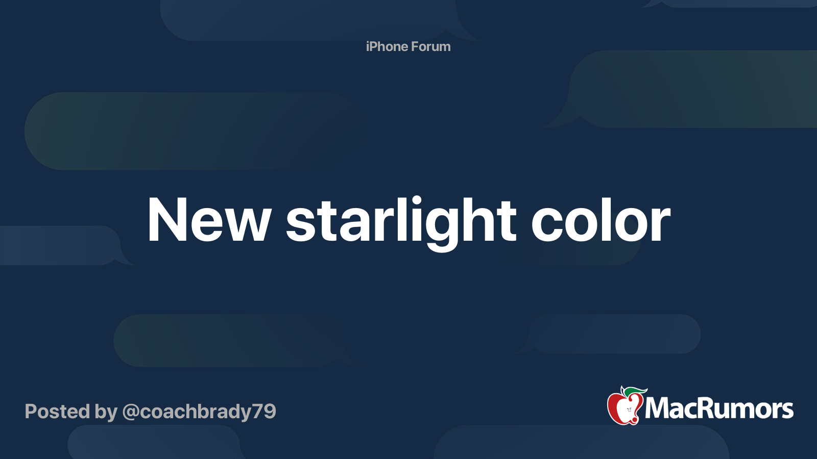 New starlight color | MacRumors Forums