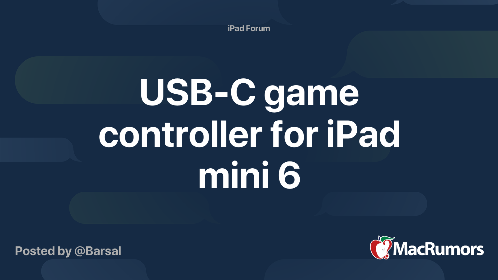USB-C game controller for iPad mini 6 | MacRumors Forums