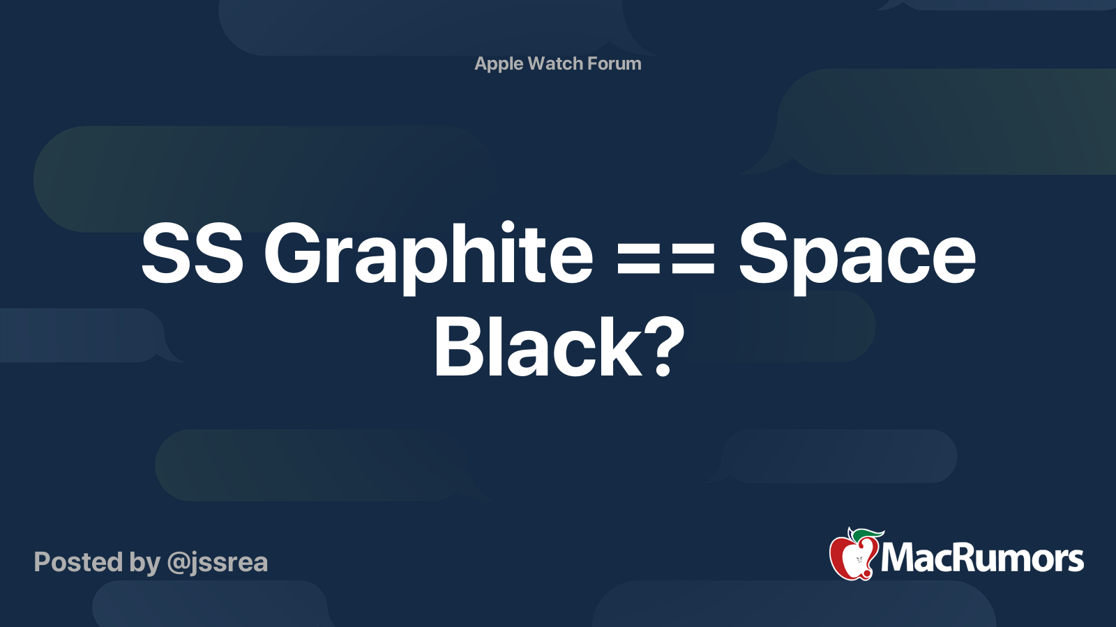 SS Graphite == Space Black? | MacRumors Forums