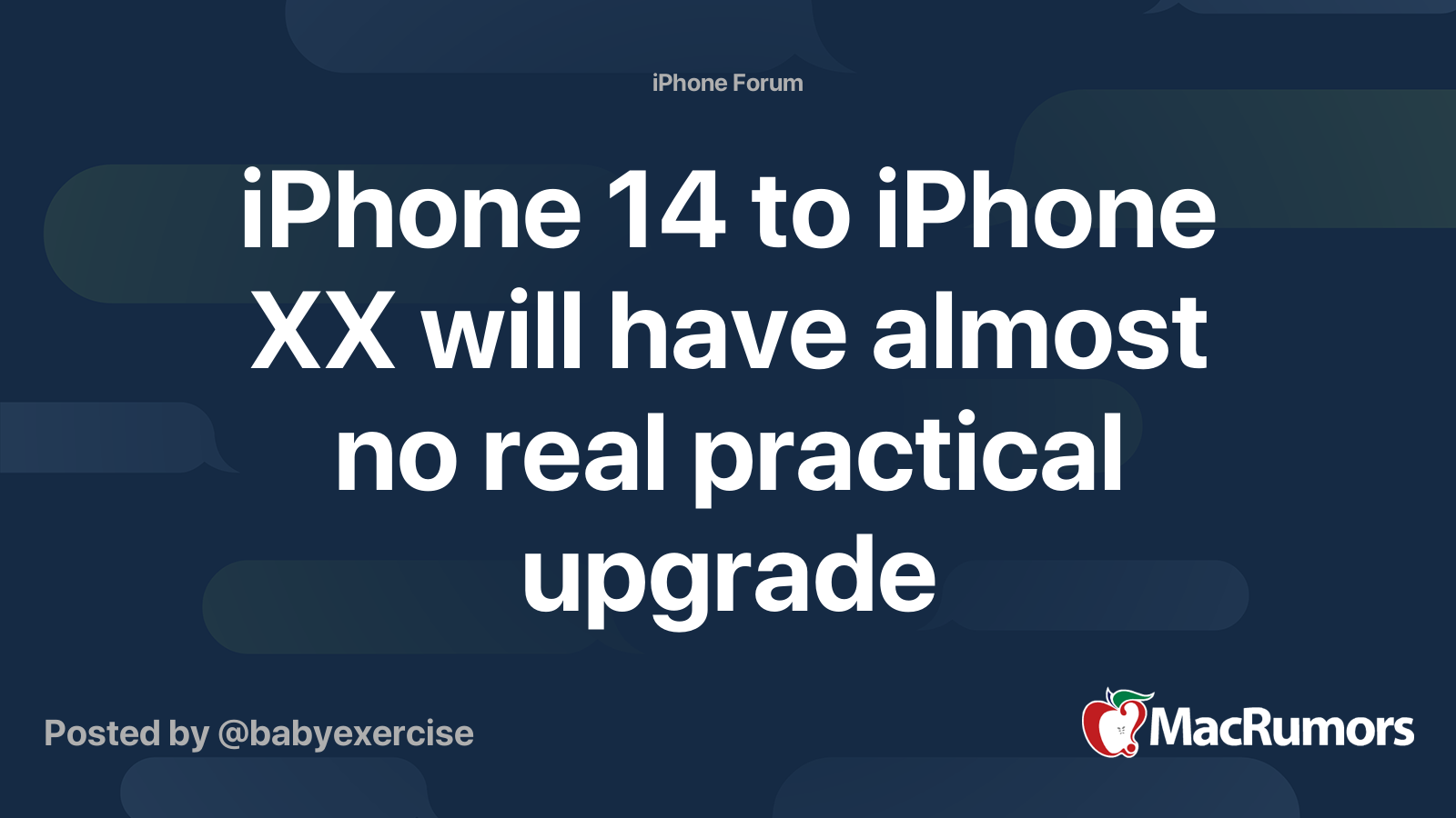 iPhone 14 to iPhone XX will have almost no real practical upgrade ...