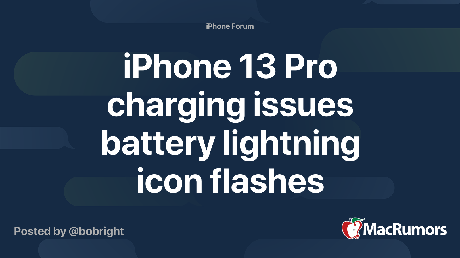 iPhone 13 Pro charging issues battery lightning icon flashes ...