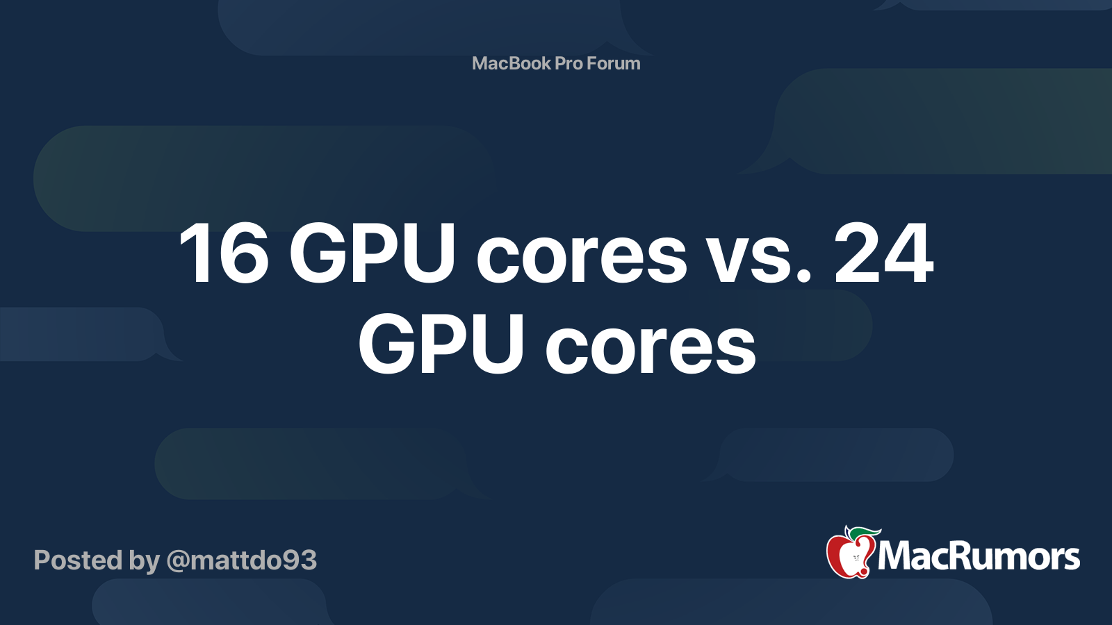 16 GPU cores vs. 24 GPU cores | MacRumors Forums