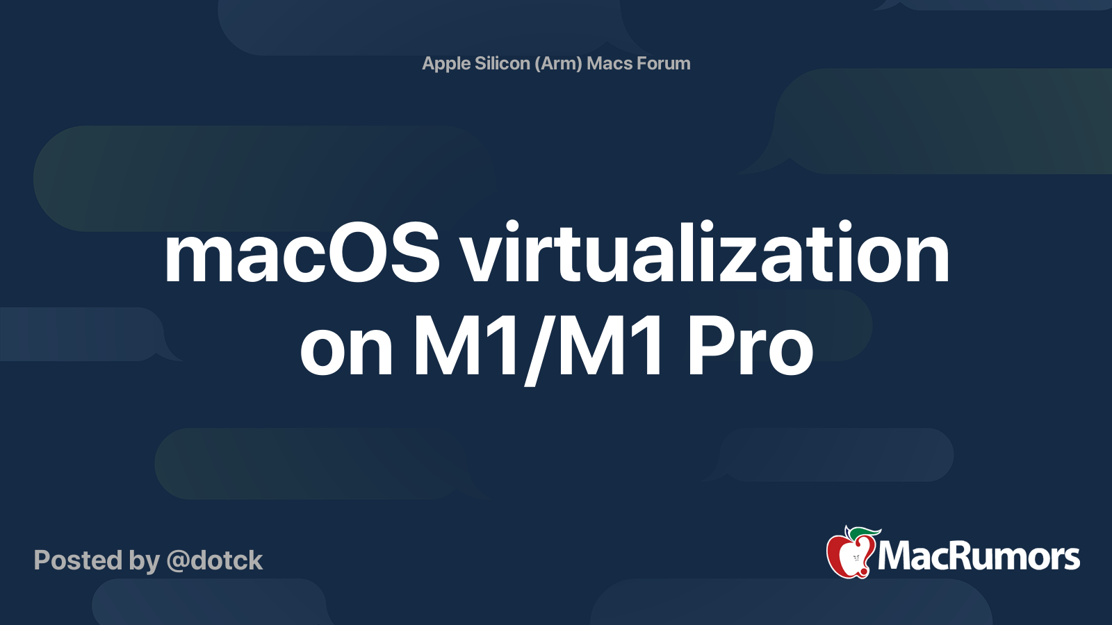 macOS virtualization on M1/M1 Pro | MacRumors Forums
