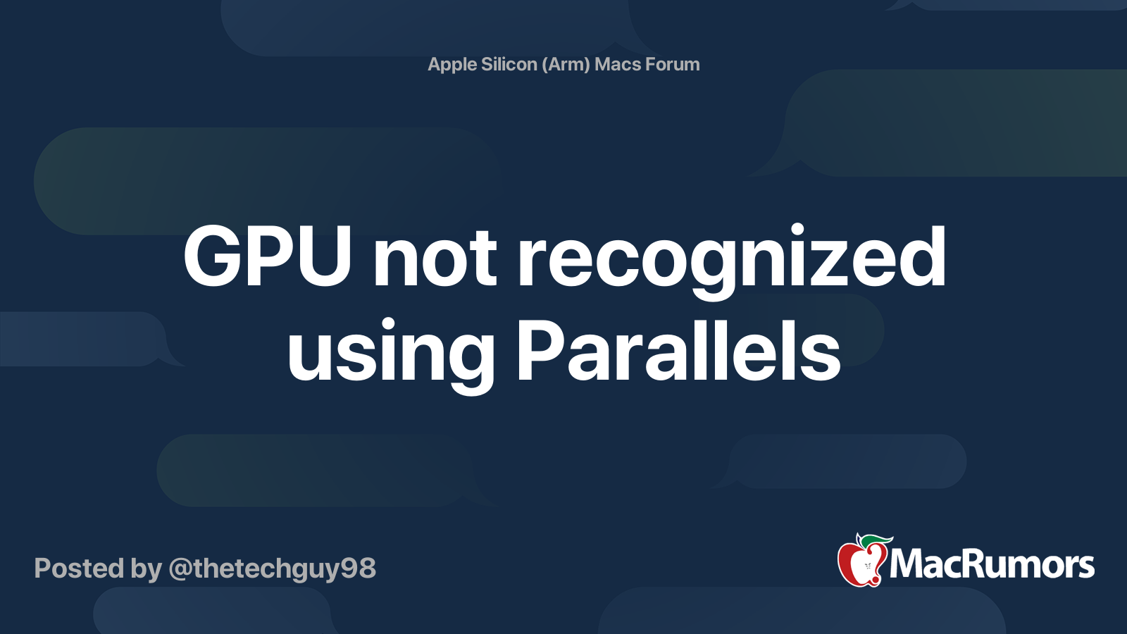 GPU not recognized using Parallels | MacRumors Forums