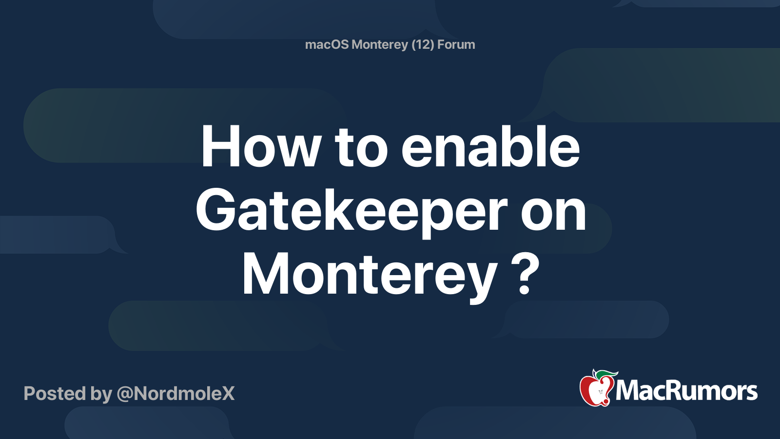 How to enable Gatekeeper on Monterey ? | MacRumors Forums