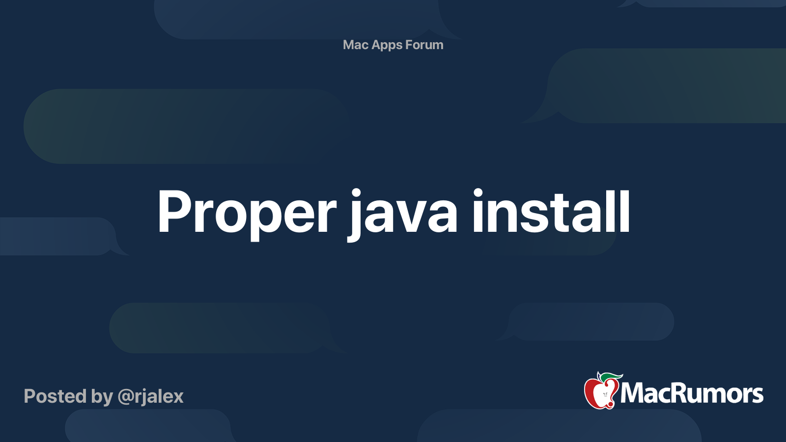 Proper java install | MacRumors Forums
