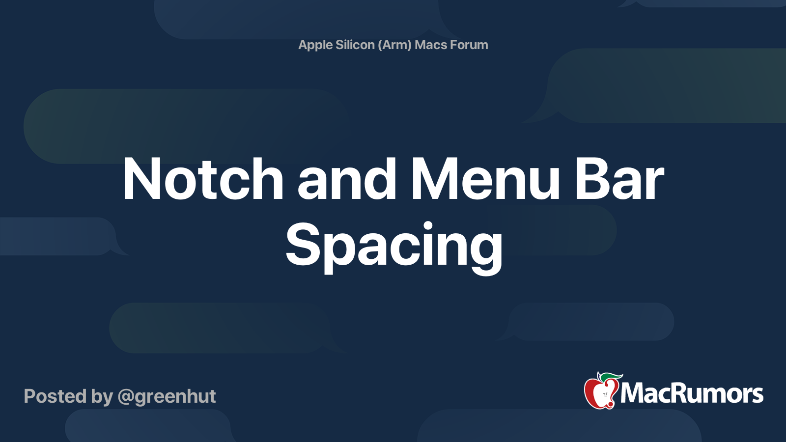 Notch and Menu Bar Spacing | MacRumors Forums