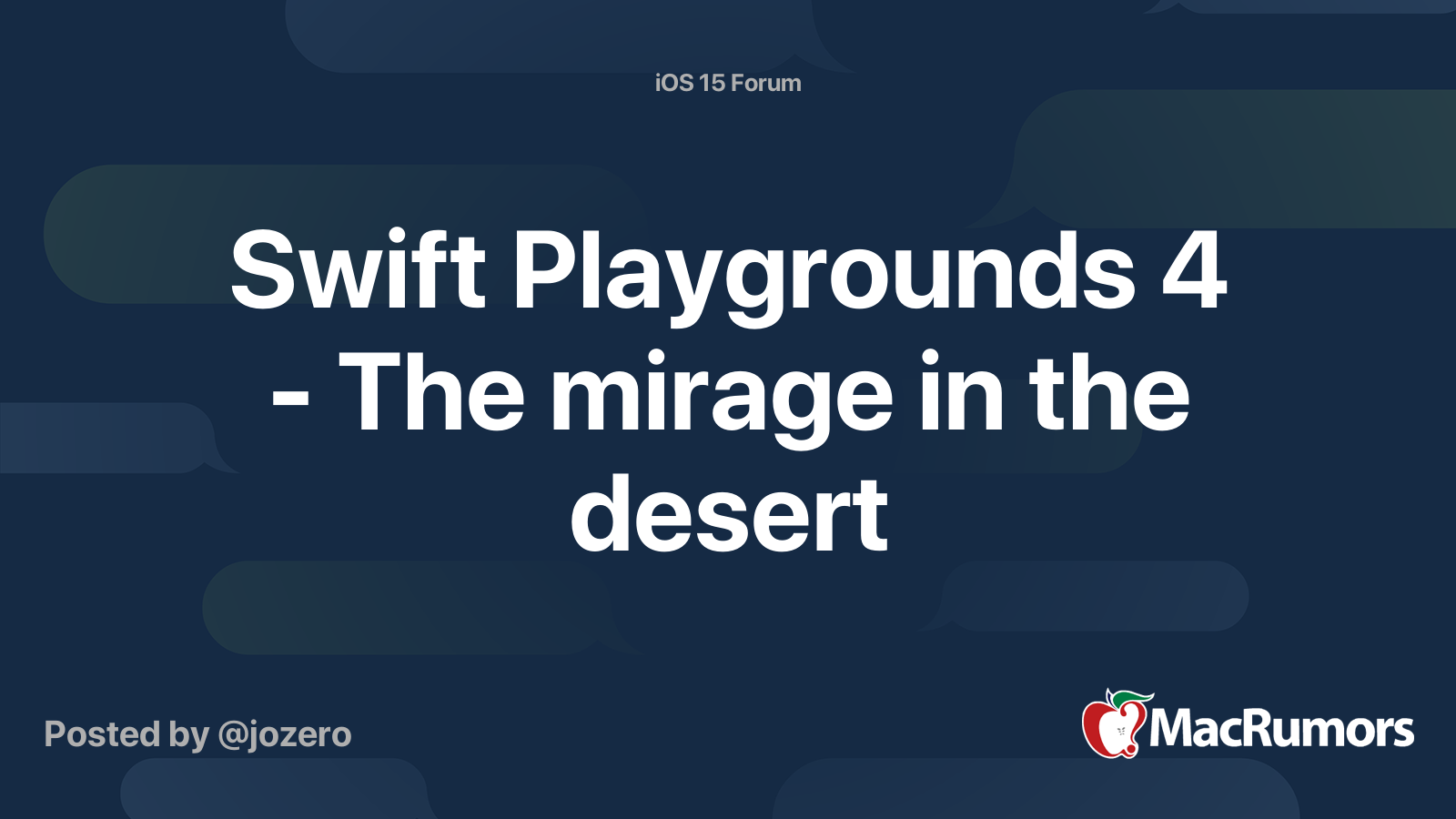 Swift Playgrounds 4 - The mirage in the desert | MacRumors Forums