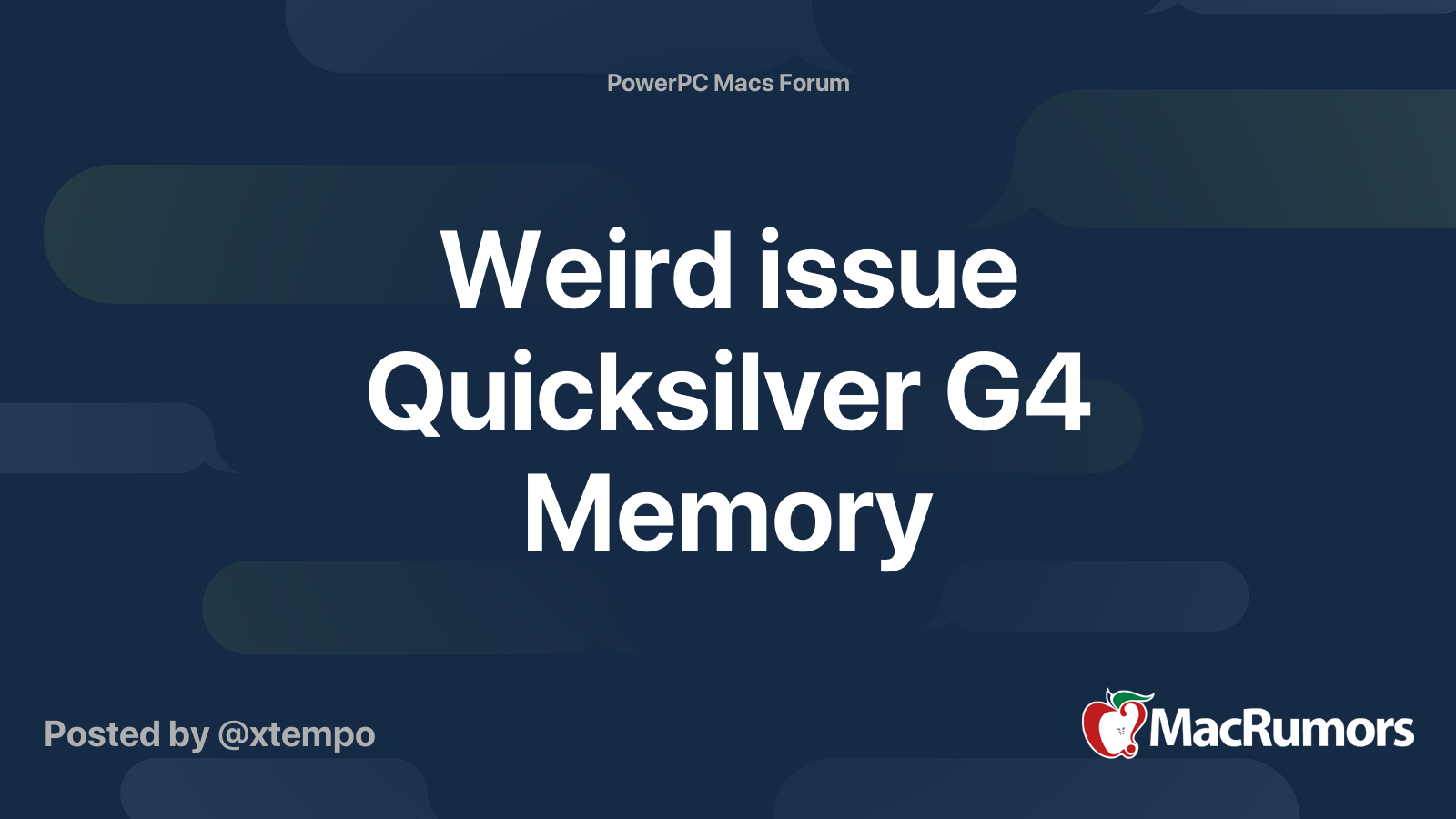 Weird issue Quicksilver G4 Memory | MacRumors Forums