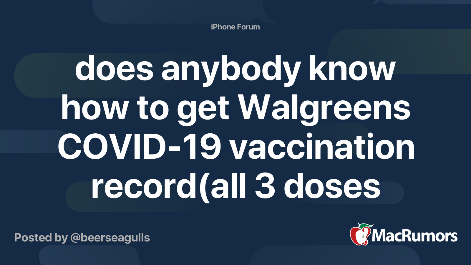 does anybody know how to get Walgreens COVID-19 vaccination record(all ...