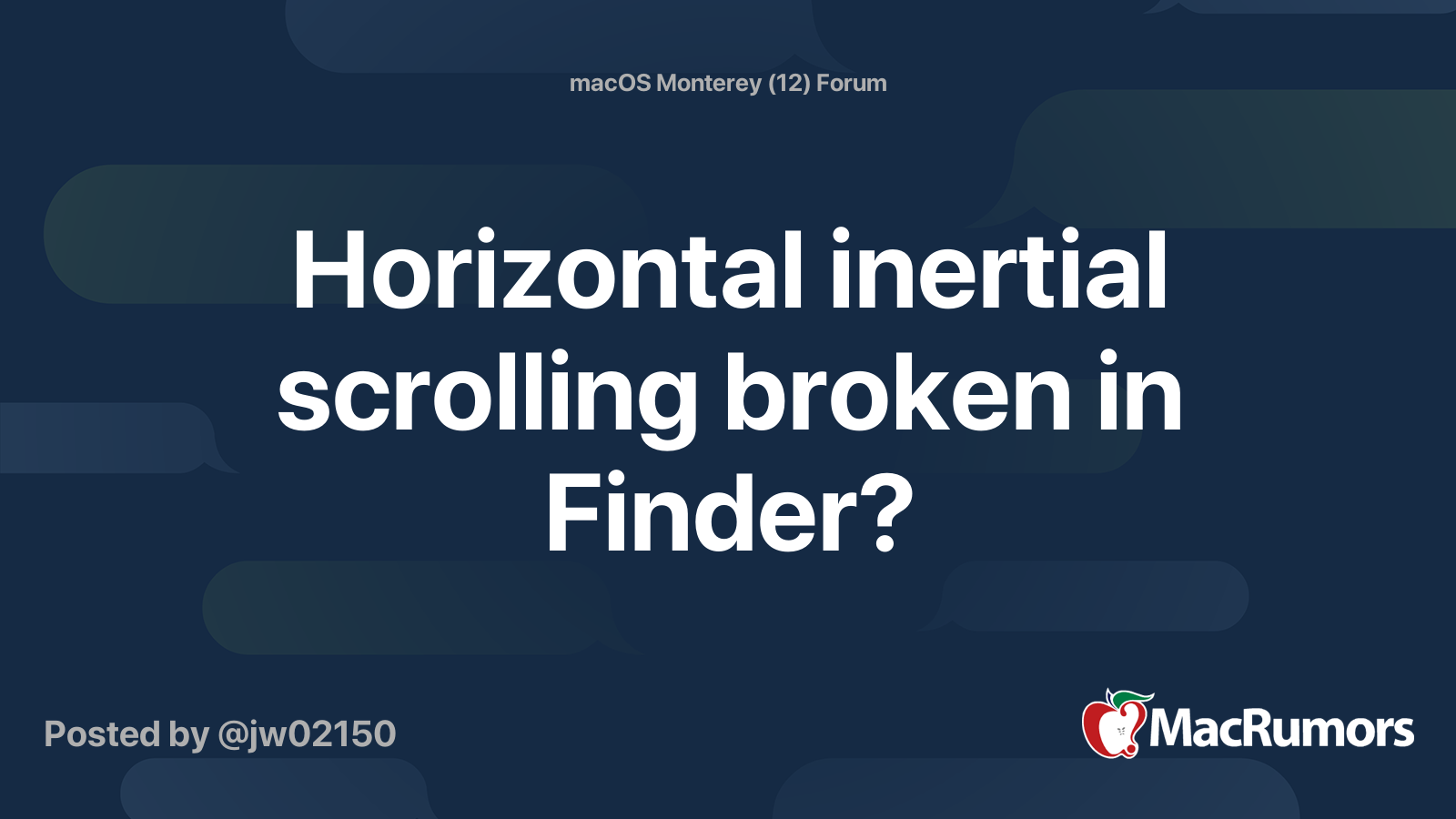 Horizontal inertial scrolling broken in Finder? | MacRumors Forums