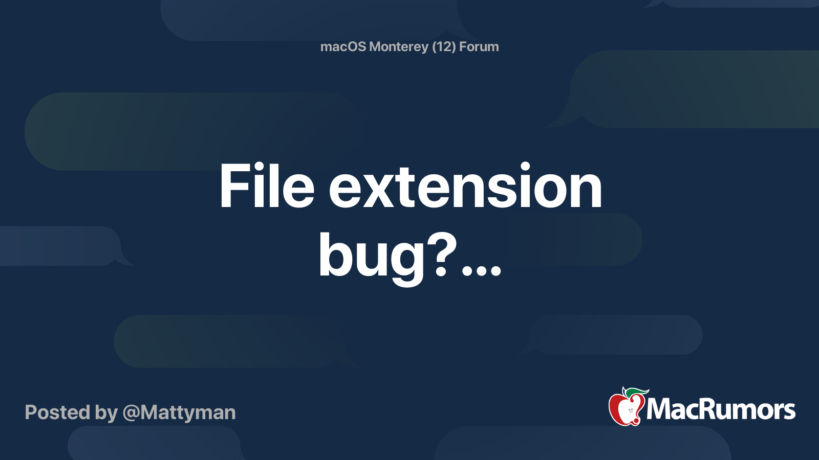File extension bug?… | MacRumors Forums