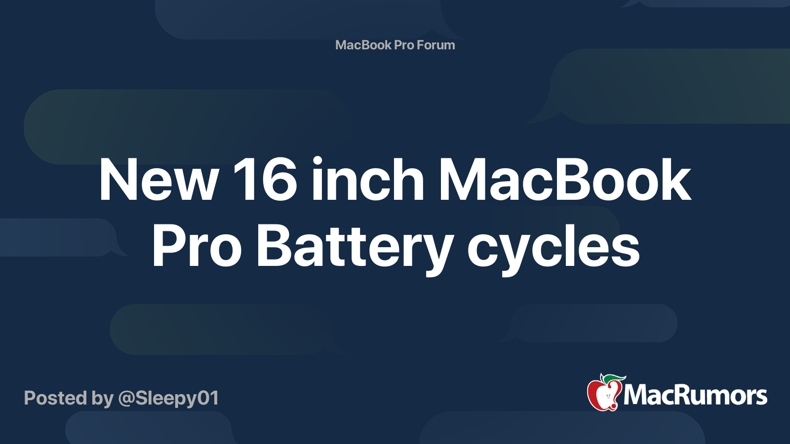 New 16 inch MacBook Pro Battery cycles | MacRumors Forums