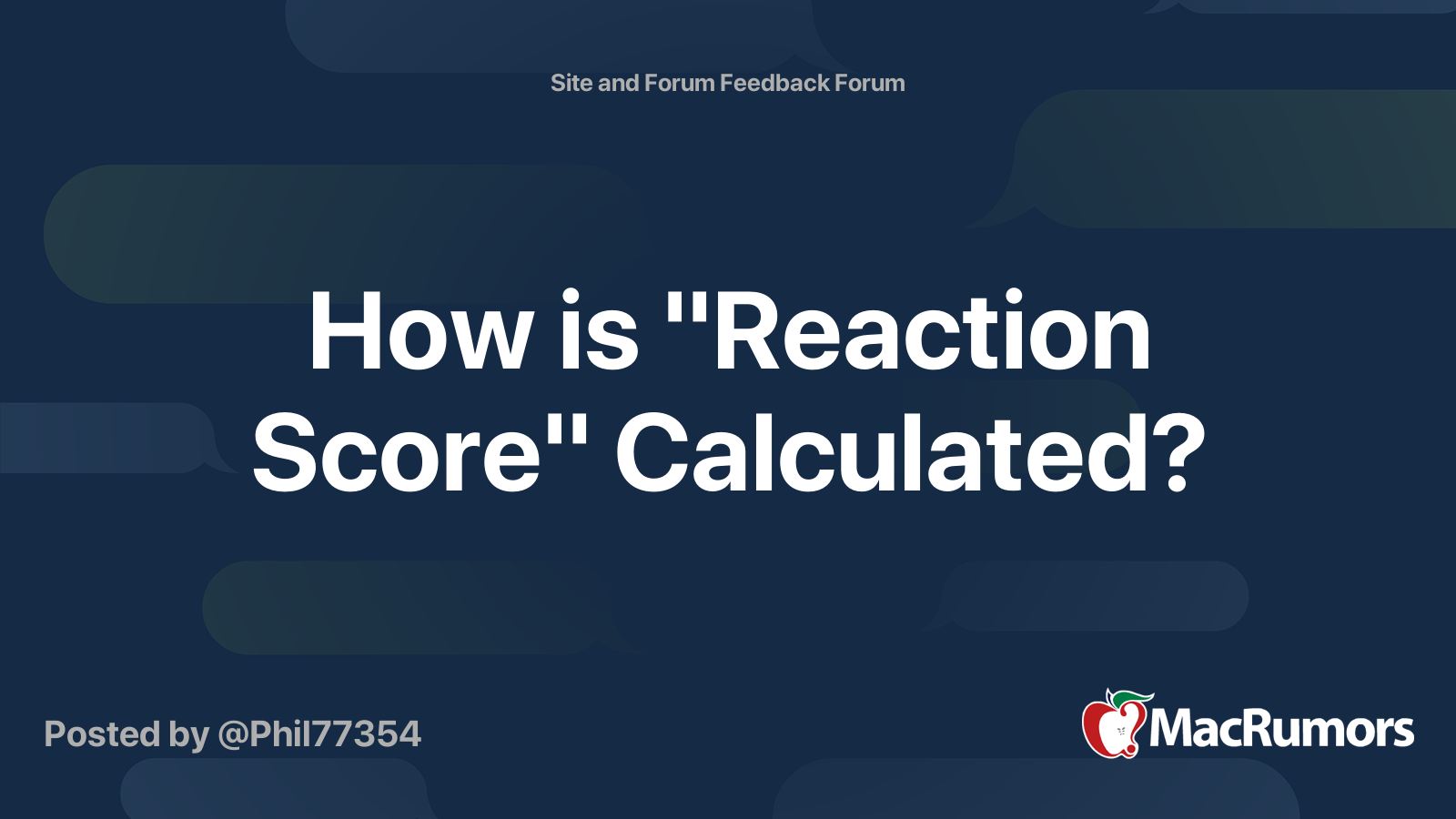 How is "Reaction Score" Calculated? | MacRumors Forums