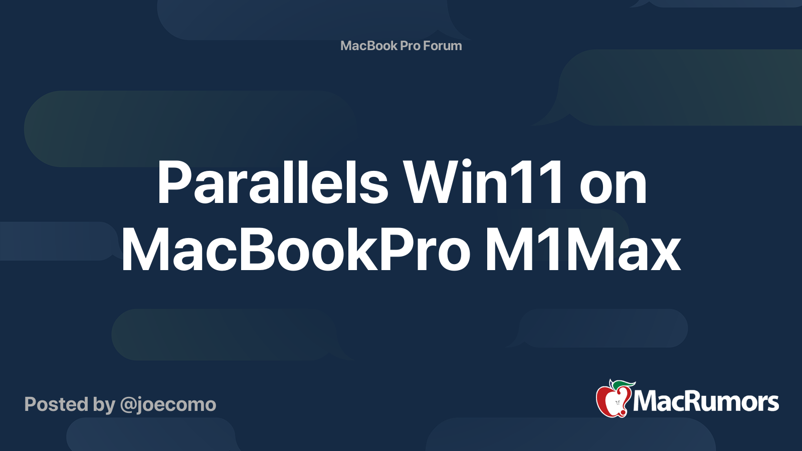 Parallels Win11 on MacBookPro M1Max | MacRumors Forums