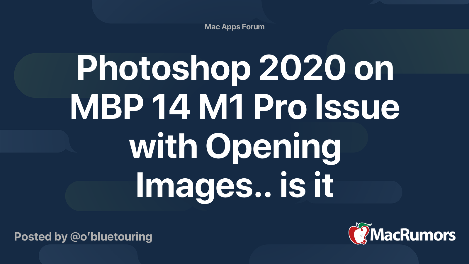 Photoshop 2020 on MBP 14 M1 Pro Issue with Opening Images.. is it normal because it’s using ...