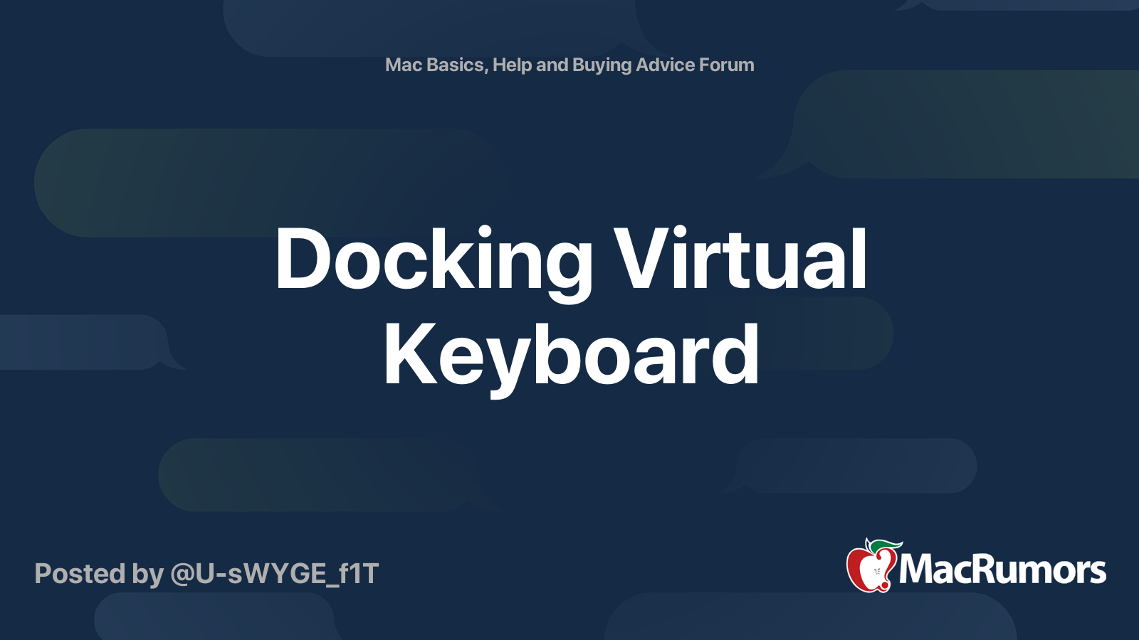 Docking Virtual Keyboard | MacRumors Forums