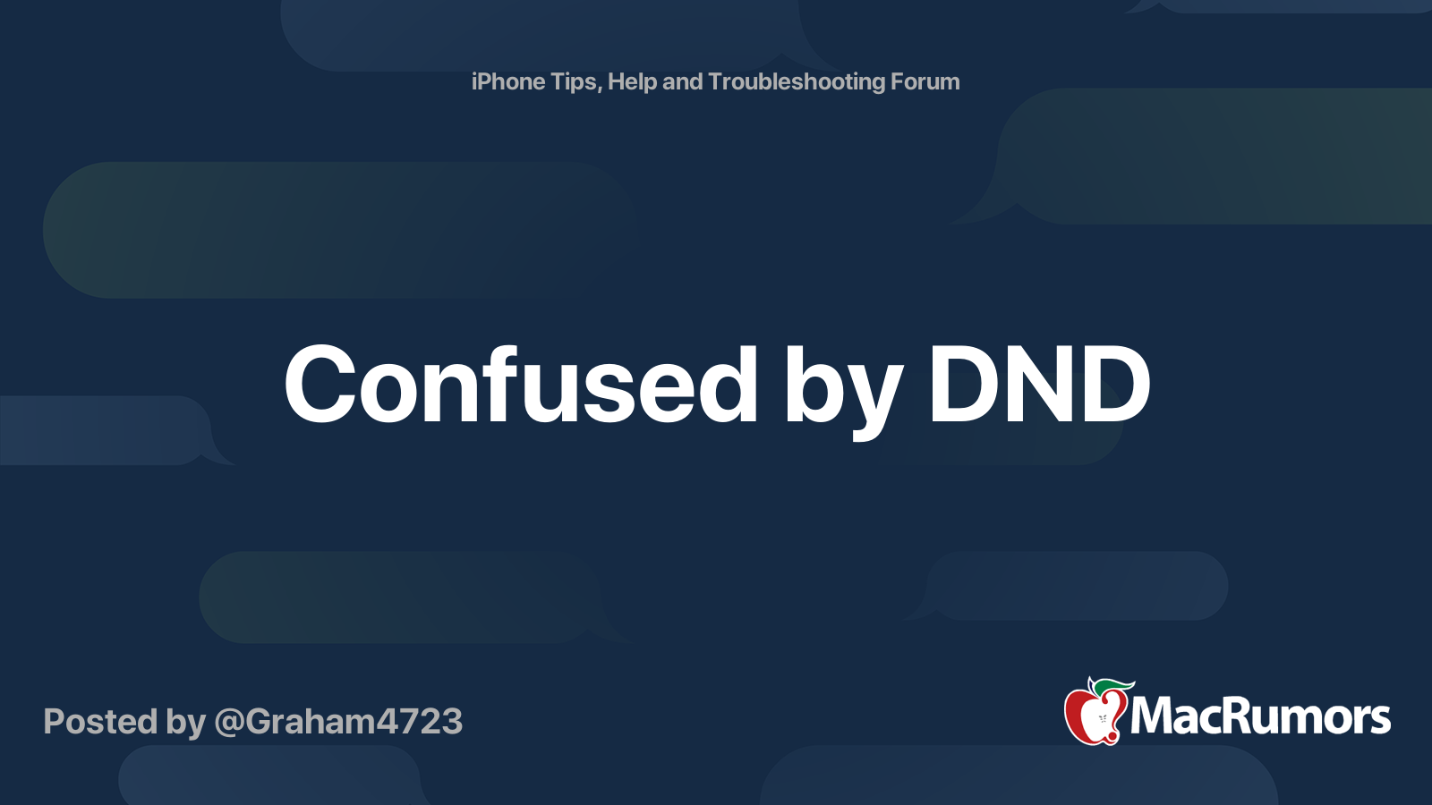 Confused by DND | MacRumors Forums