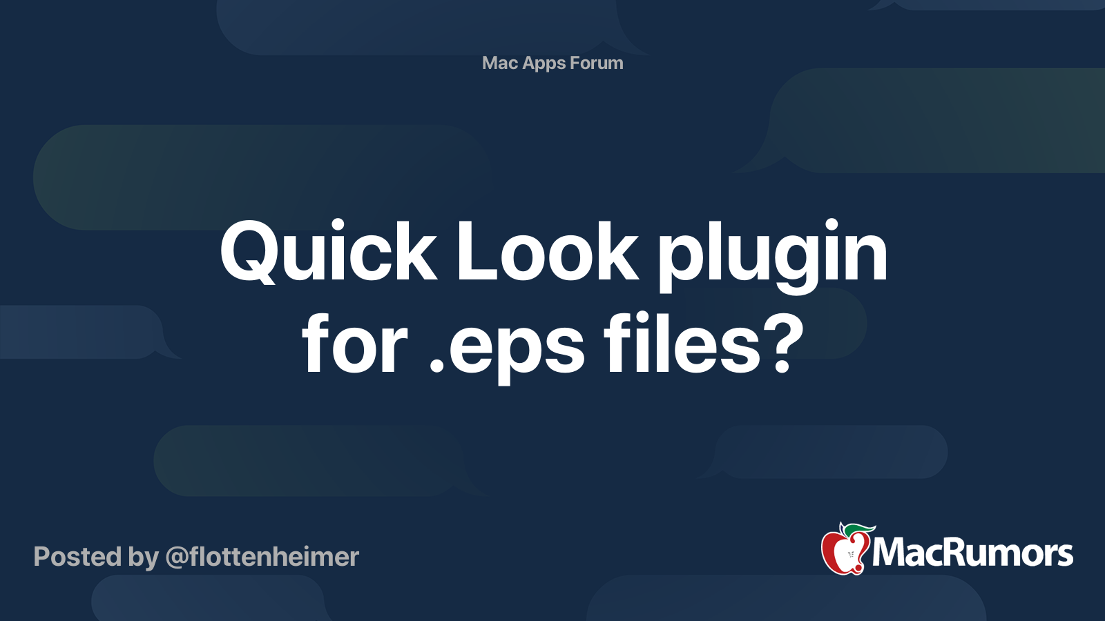 Quick Look plugin for .eps files? | MacRumors Forums