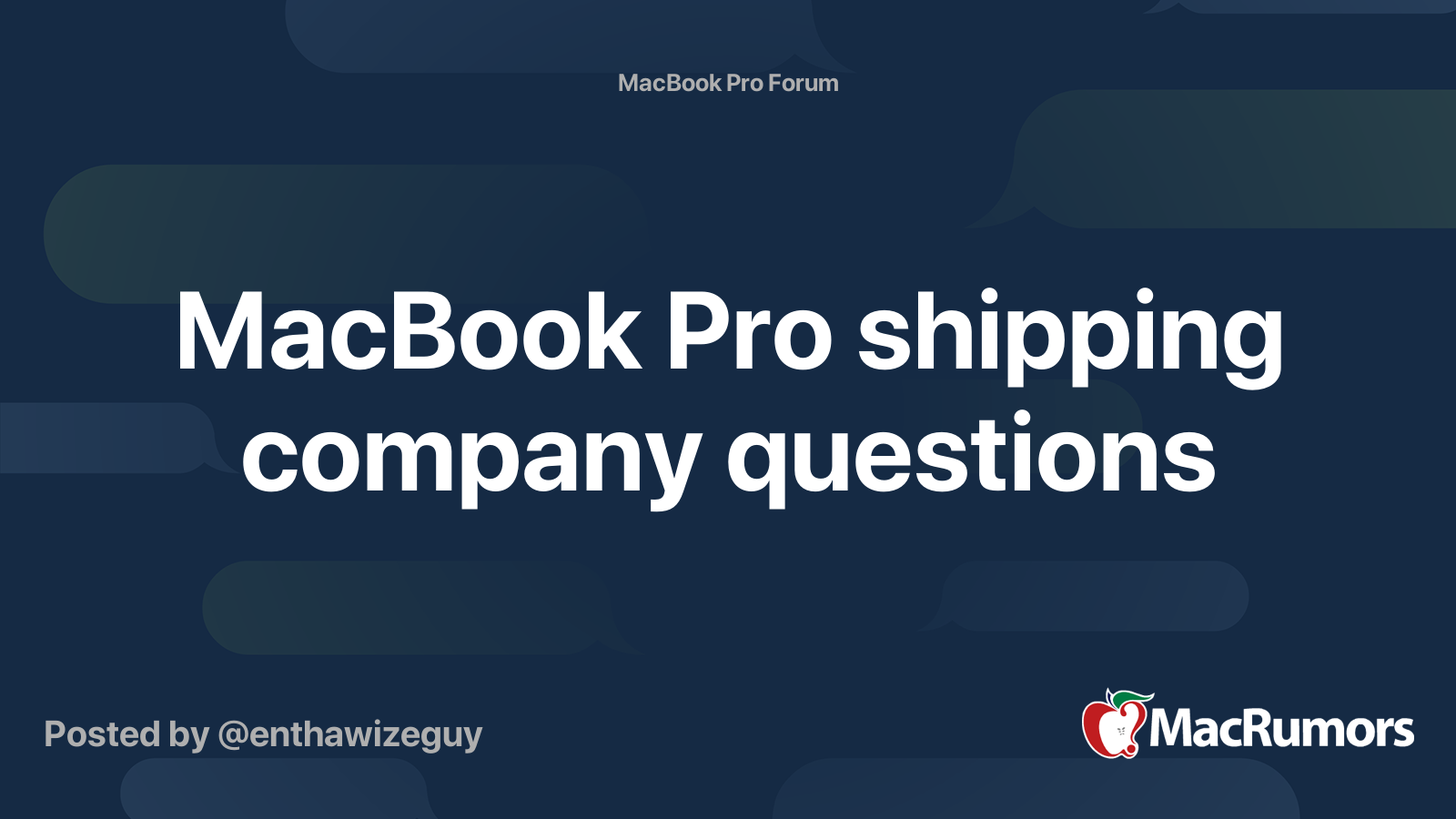 Macbook Pro Shipping Company Questions Macrumors Forums