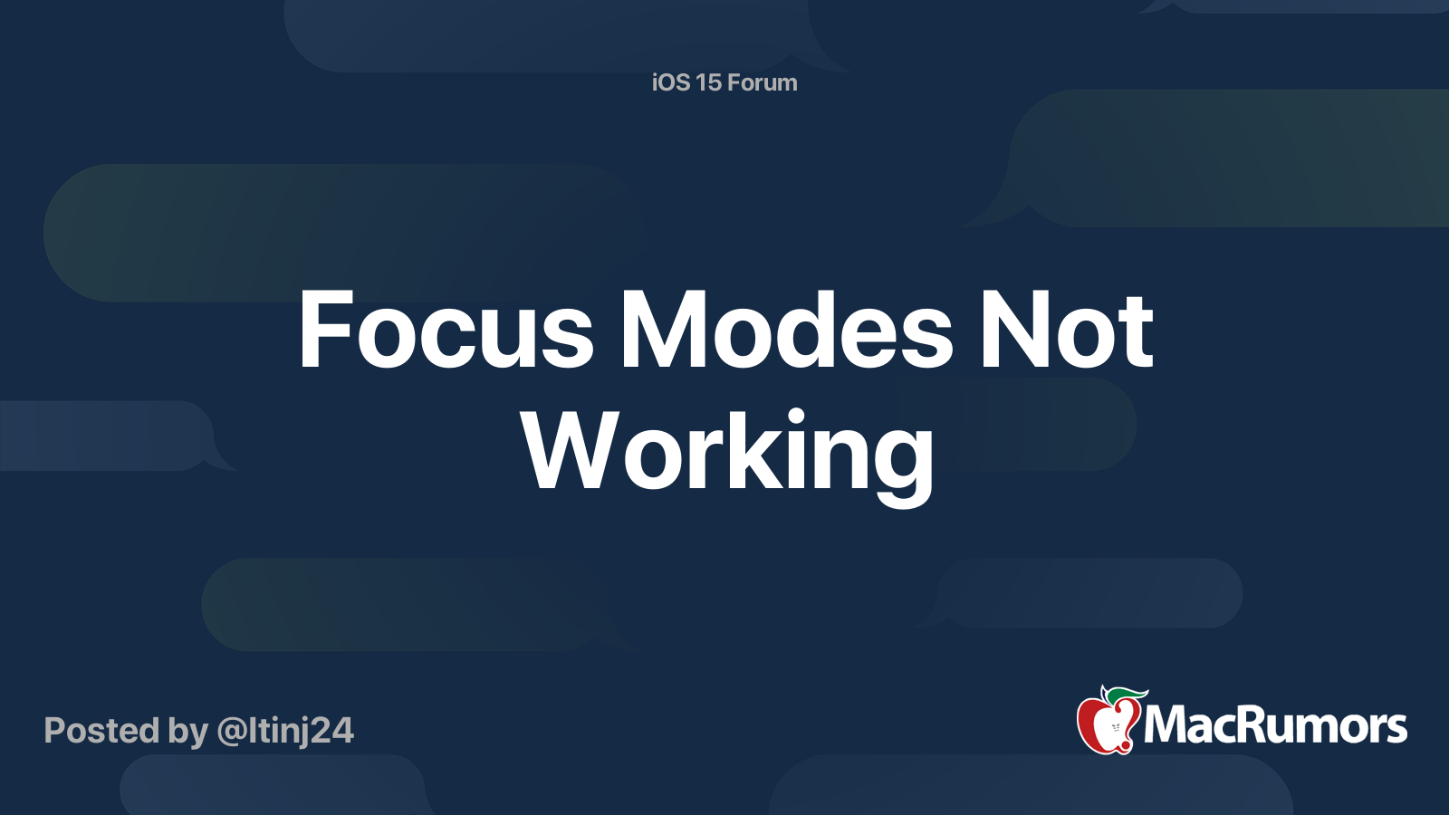 Focus Modes Not Working | MacRumors Forums