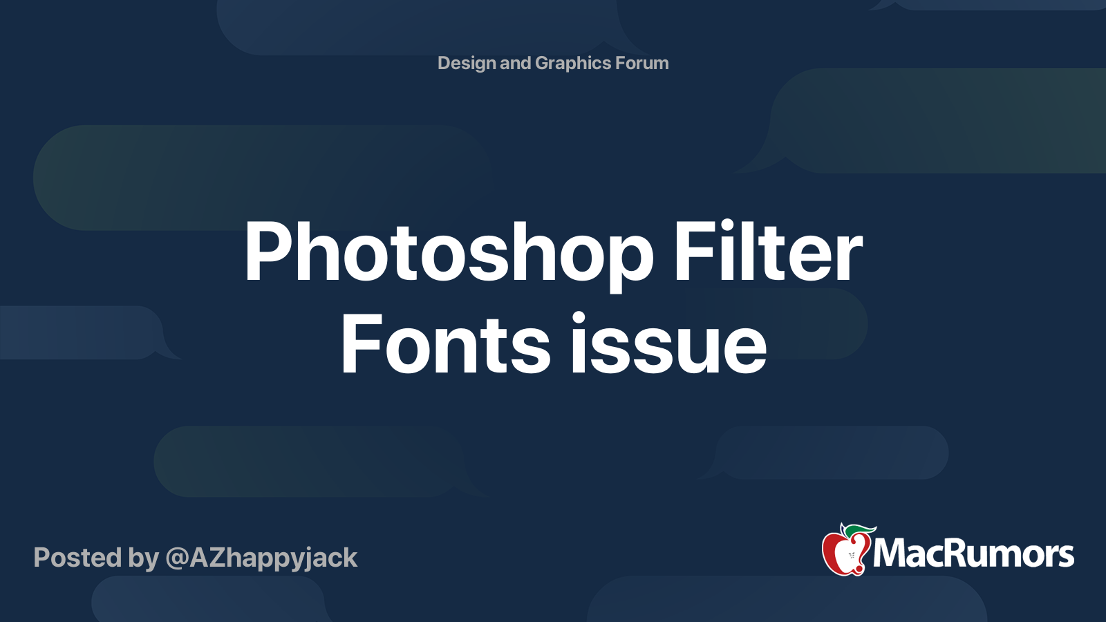 Photoshop Filter Fonts issue | MacRumors Forums