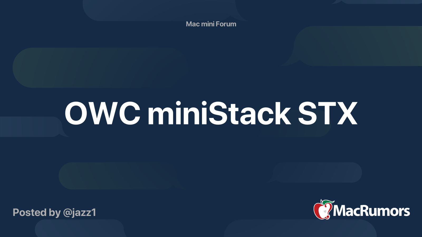 OWC miniStack STX | MacRumors Forums