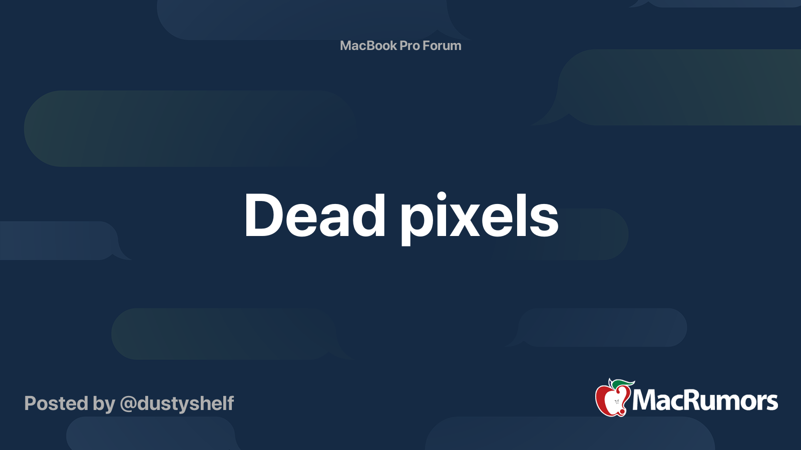 Dead pixels | MacRumors Forums
