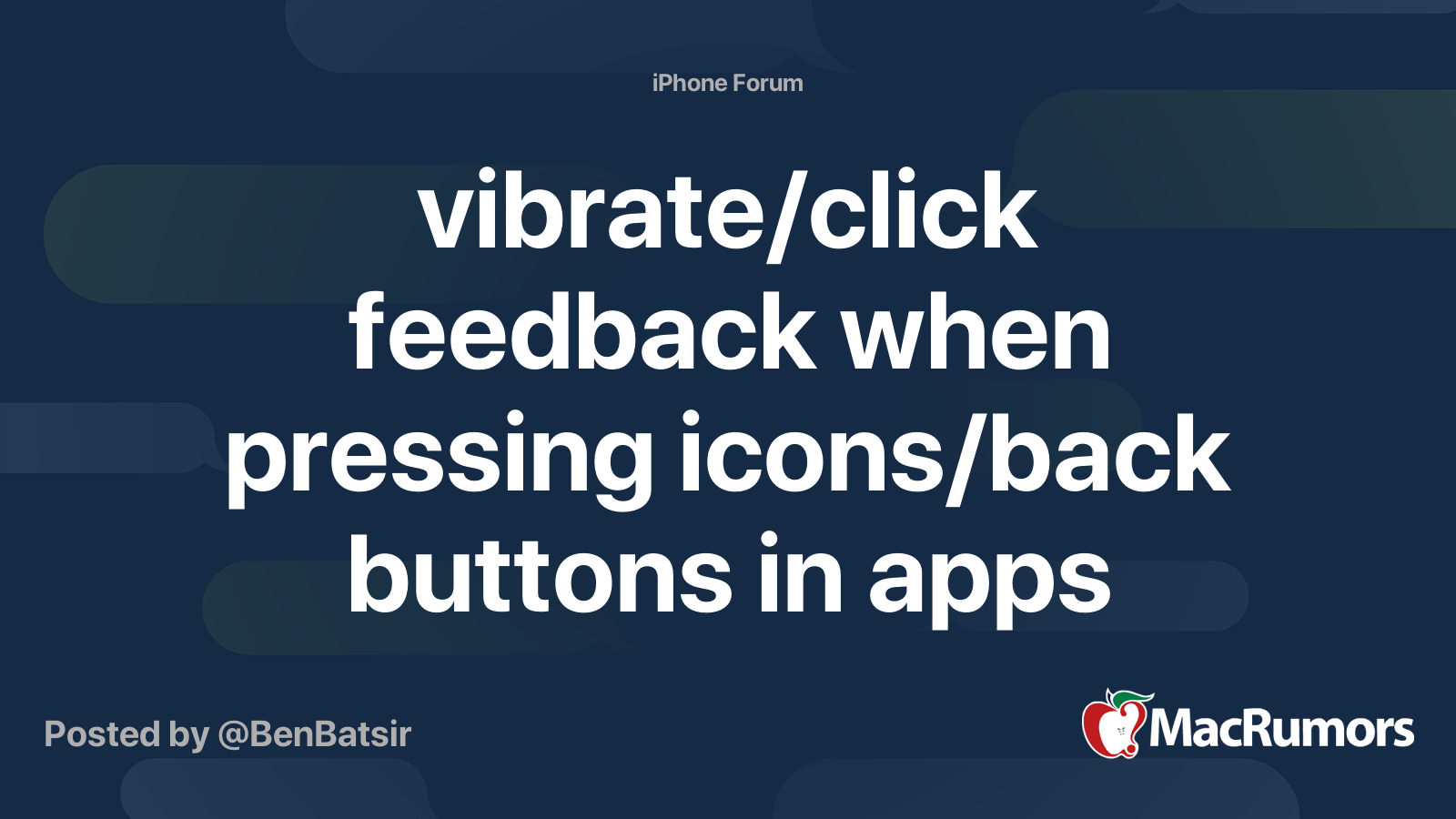 vibrate/click feedback when pressing icons/back buttons in apps ...