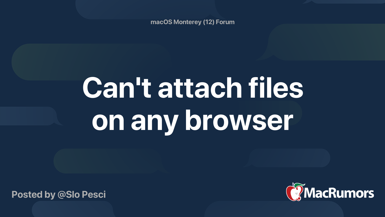 Can't attach files on any browser | MacRumors Forums