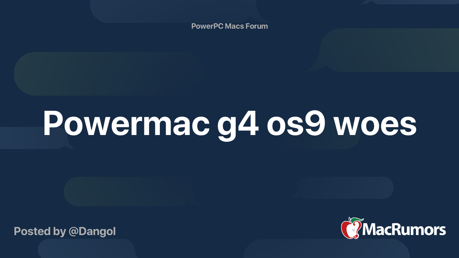 Powermac g4 os9 woes | MacRumors Forums