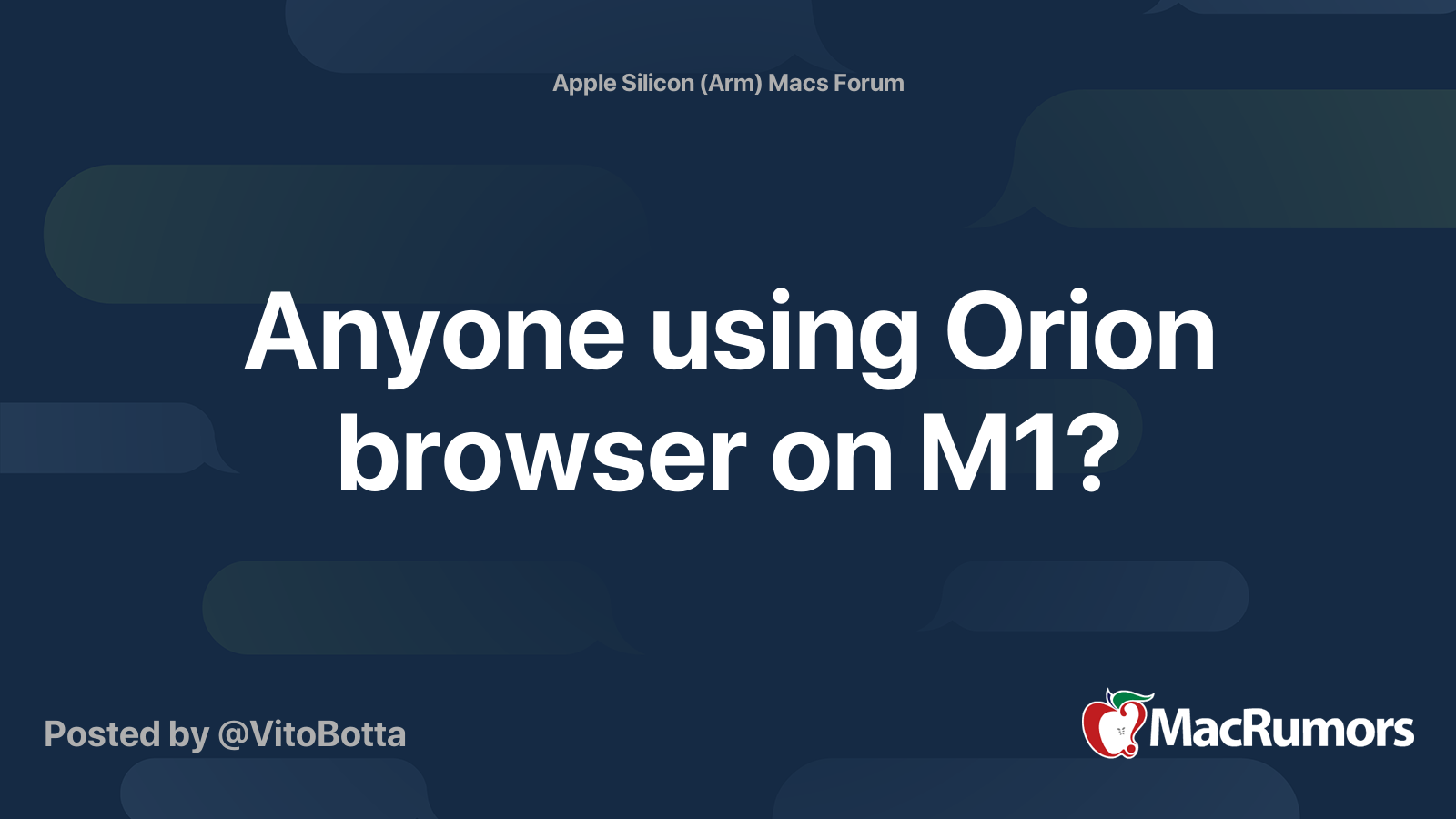 Anyone using Orion browser on M1? | MacRumors Forums