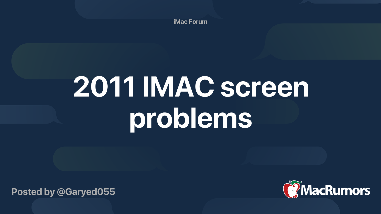 2011 IMAC screen problems | MacRumors Forums
