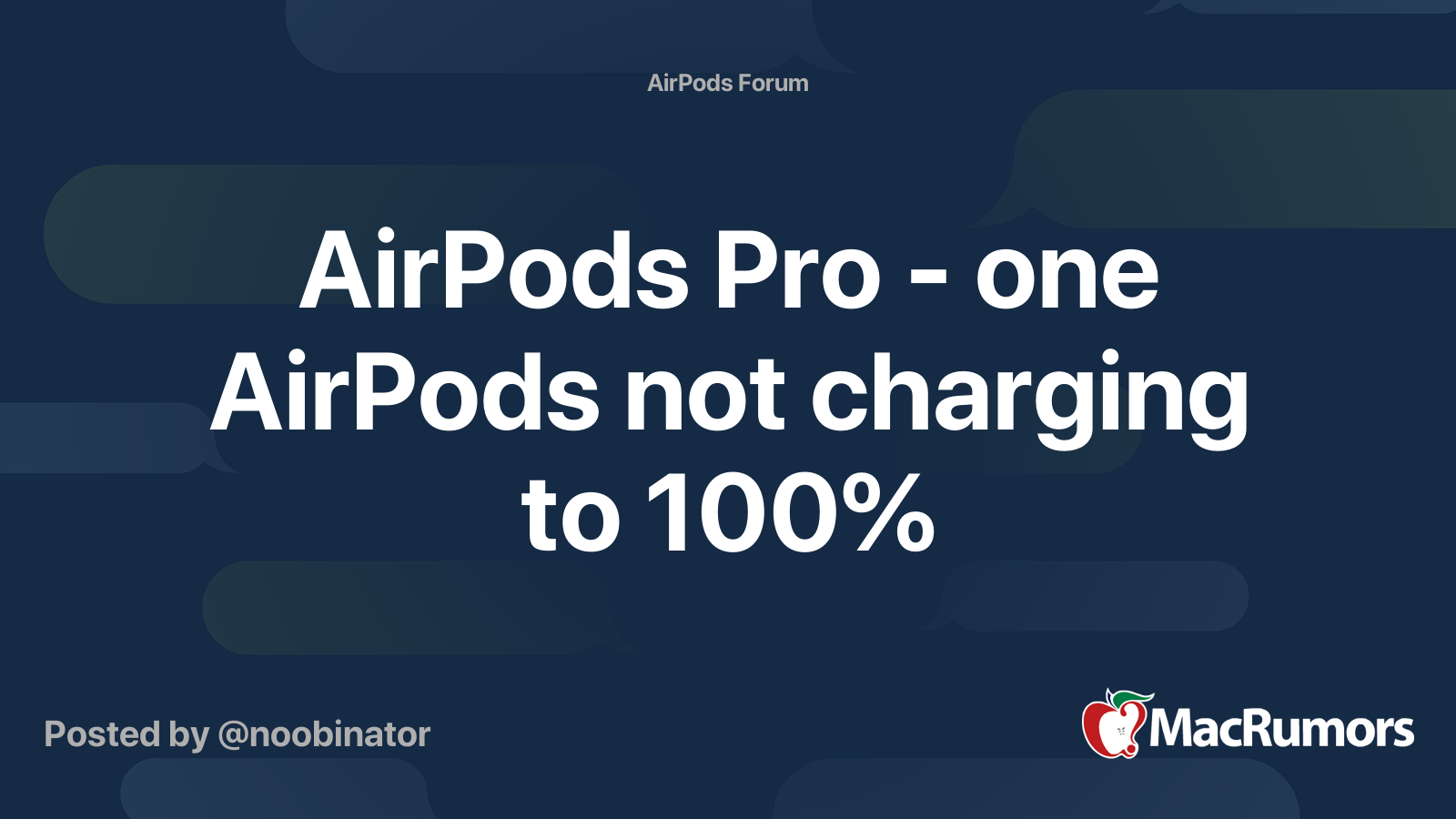 AirPods Pro - one AirPods not charging to 100% | MacRumors Forums