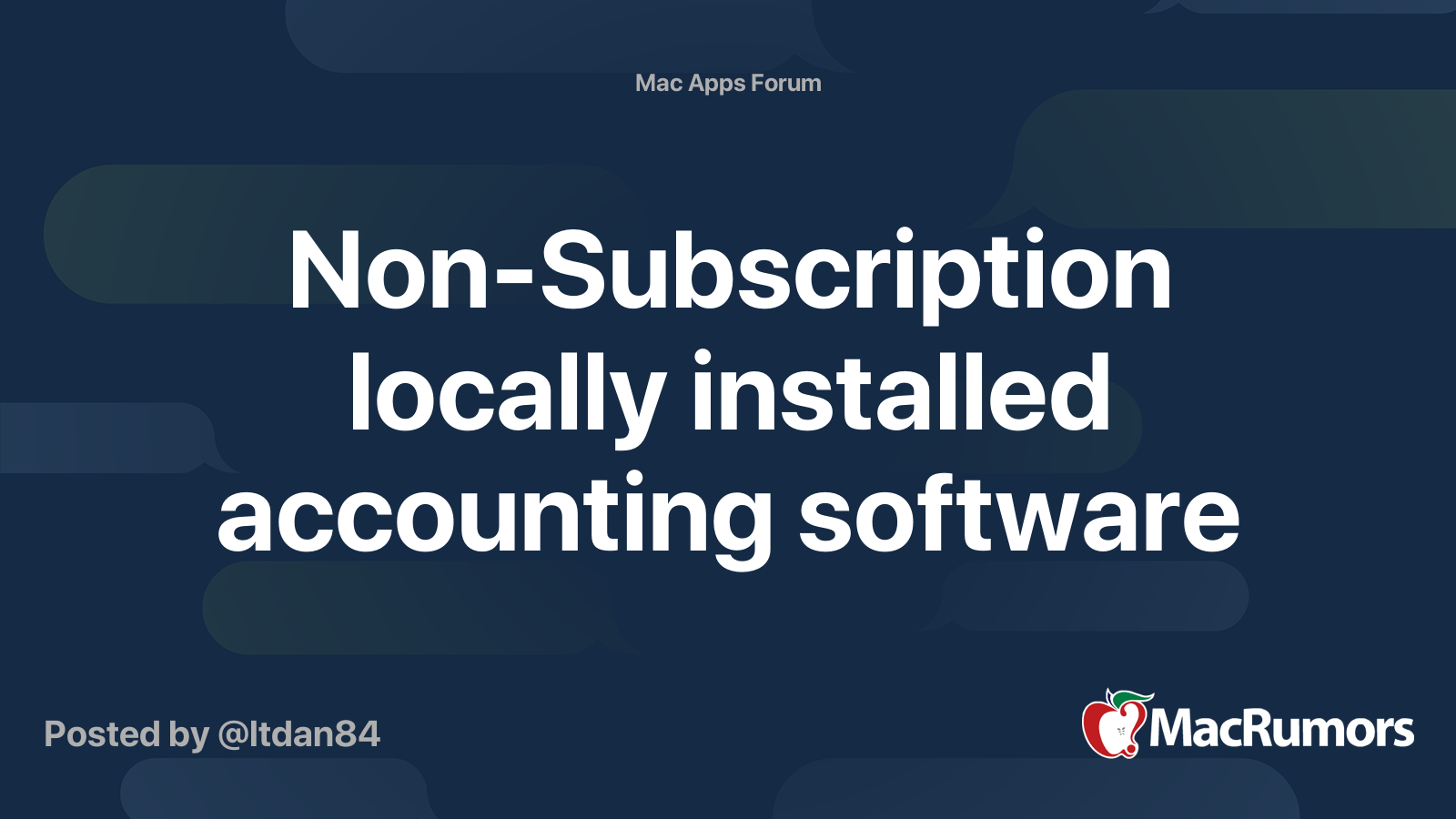 Non-Subscription locally installed accounting software | MacRumors Forums