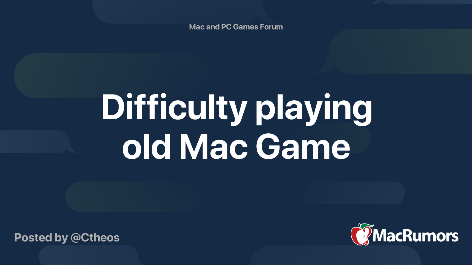 Difficulty Playing Old Mac Game Macrumors Forums 0315