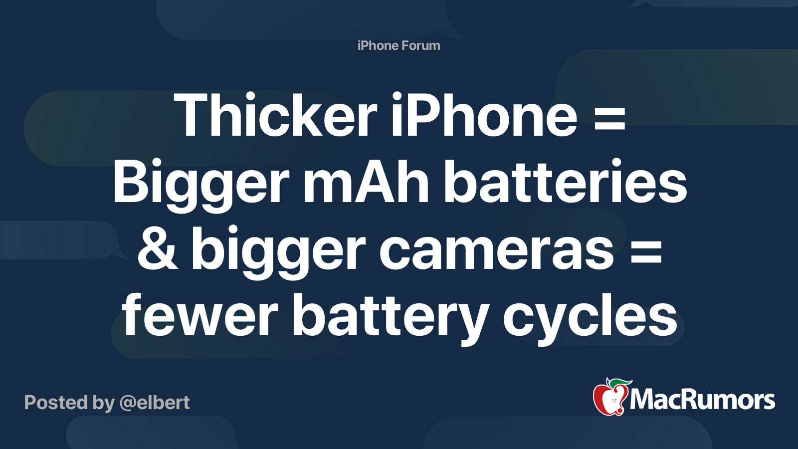 Thicker iPhone = Bigger mAh batteries & bigger cameras = fewer battery ...