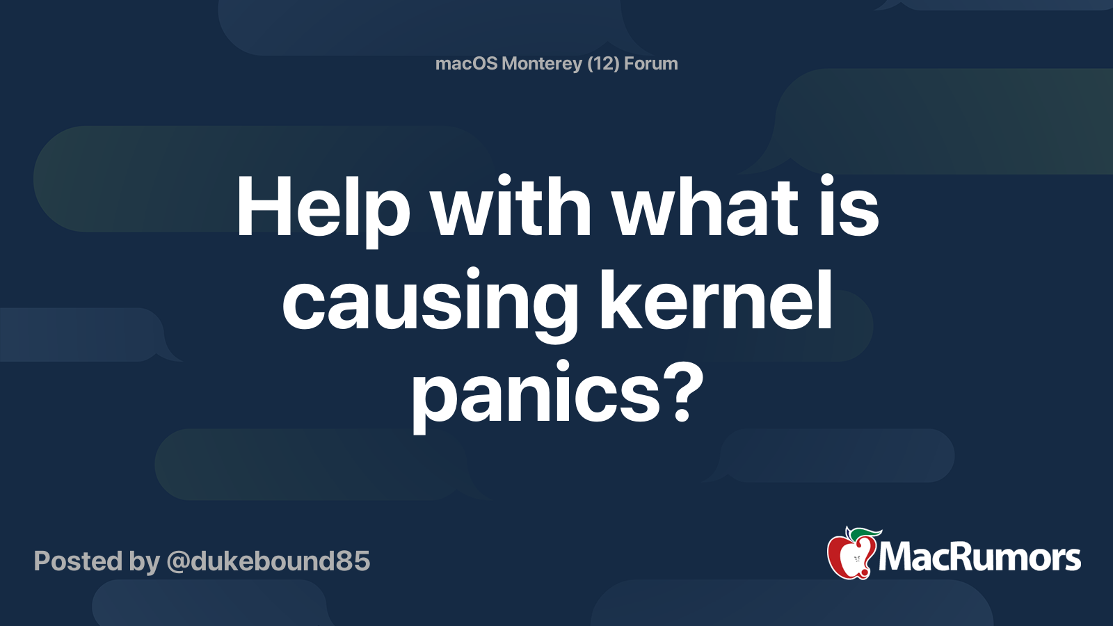 Help with what is causing kernel panics? | MacRumors Forums