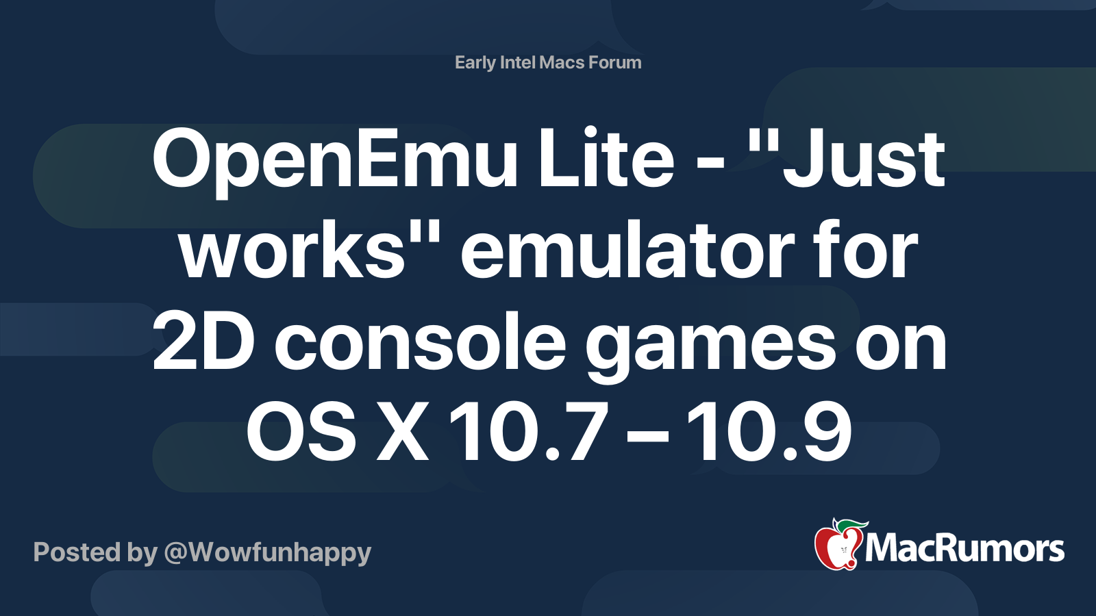 OpenEmu Lite - "Just works" emulator for 2D console games on OS X 10.7 ...