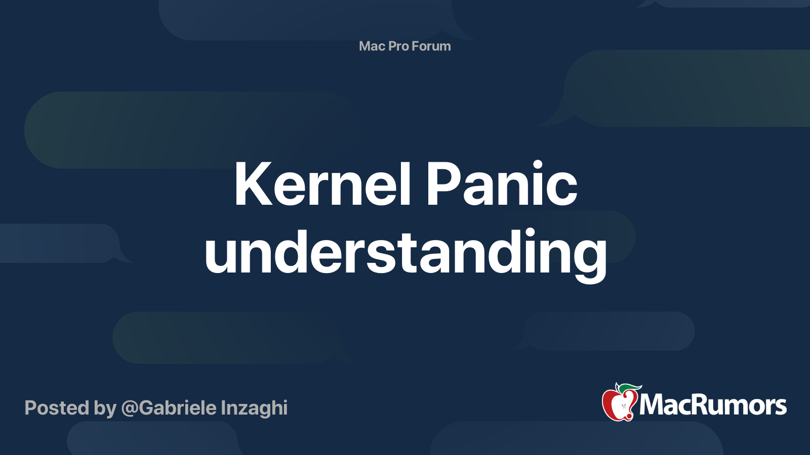Kernel Panic understanding | MacRumors Forums
